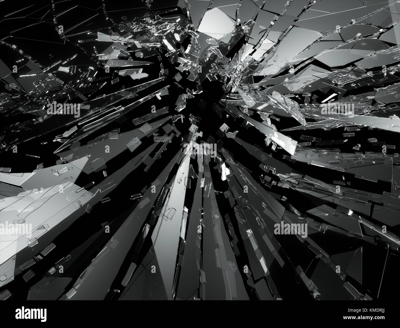 Bullet hole Cracked and Shattered glass . 3d rendering 3d illustration ...