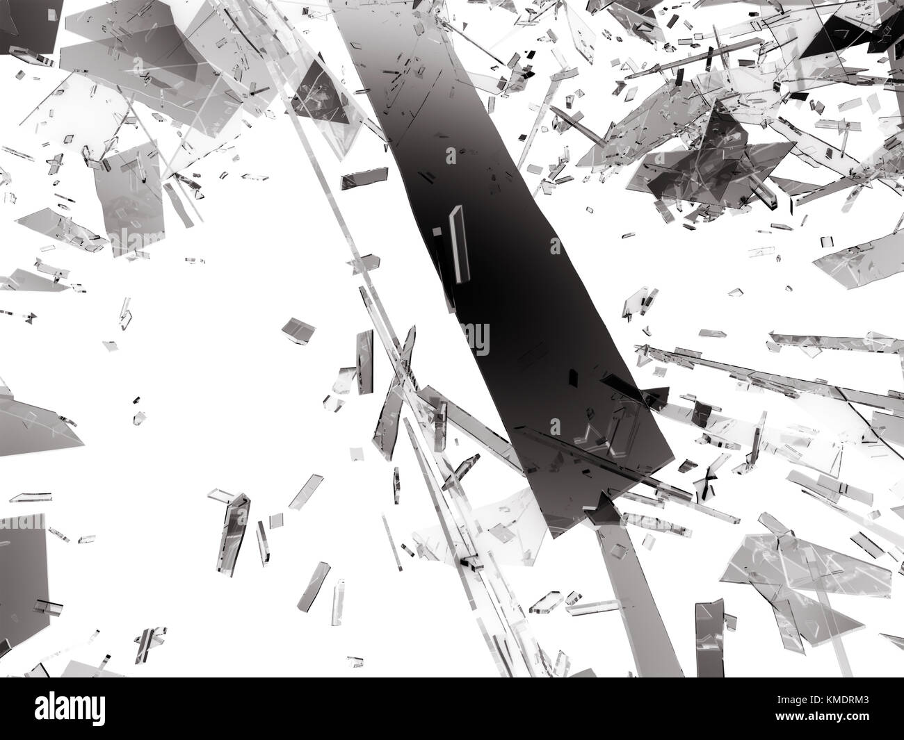 Damaged or broken glass on white. 3d rendering 3d illustration Stock ...
