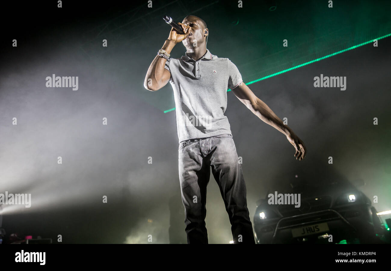 J Hus performing live on stage at his sold out show at the O2 Academy ...