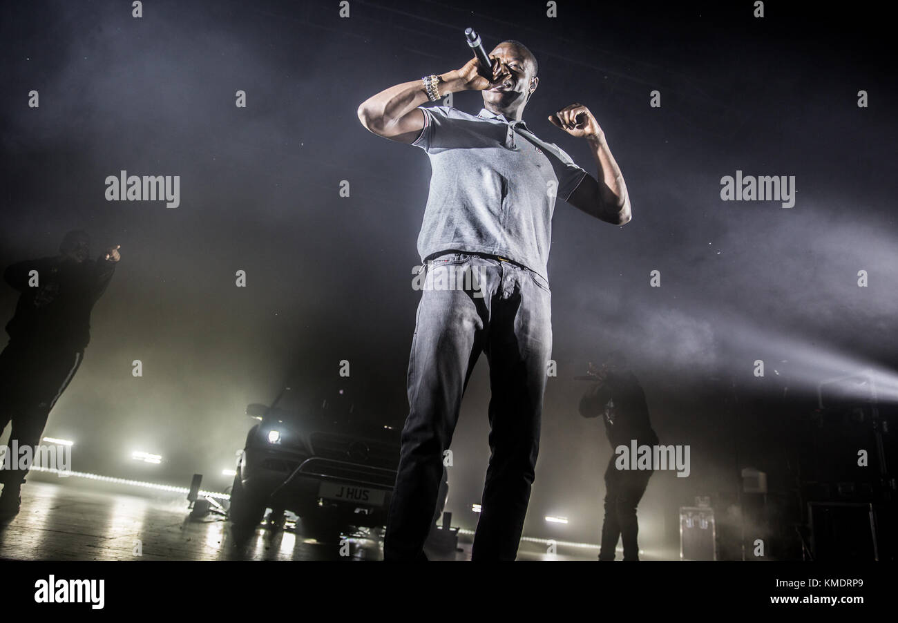 J Hus performing live on stage at his sold out show at the O2 Academy ...