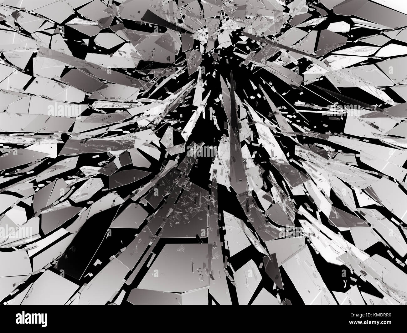 Shattered glass over black background. 3d rendering 3d illustration ...