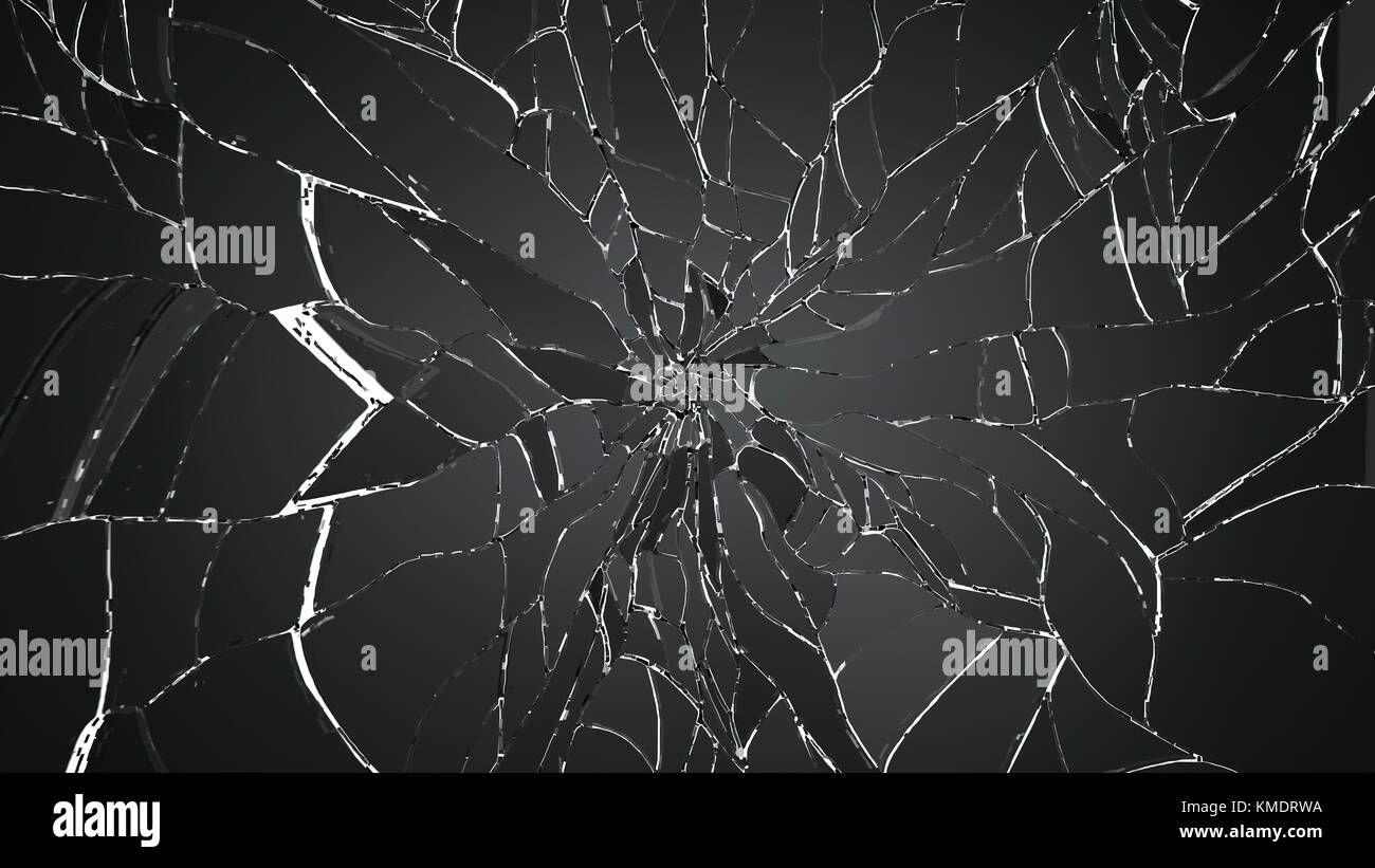 Pieces of destructed Shattered glass. high resolution 3d illustration ...