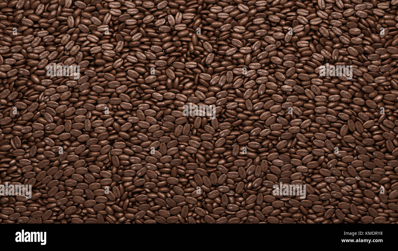 Coffee beans texture or background. 3d rendering 3d illustration Stock ...