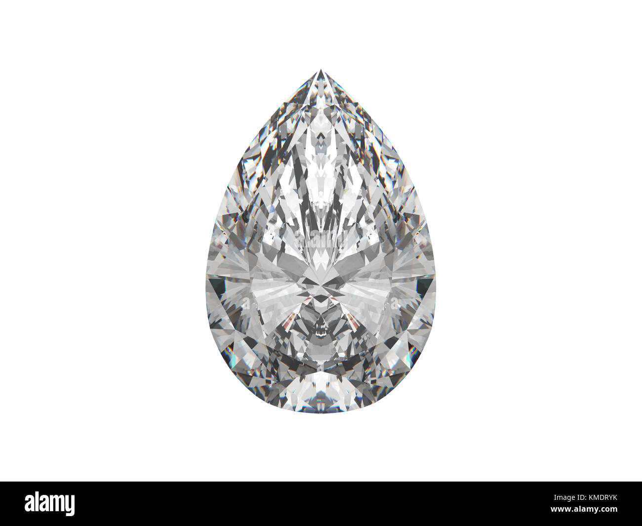 Large pear cut diamond isolated on white. 3d rendering. 3d illustration ...