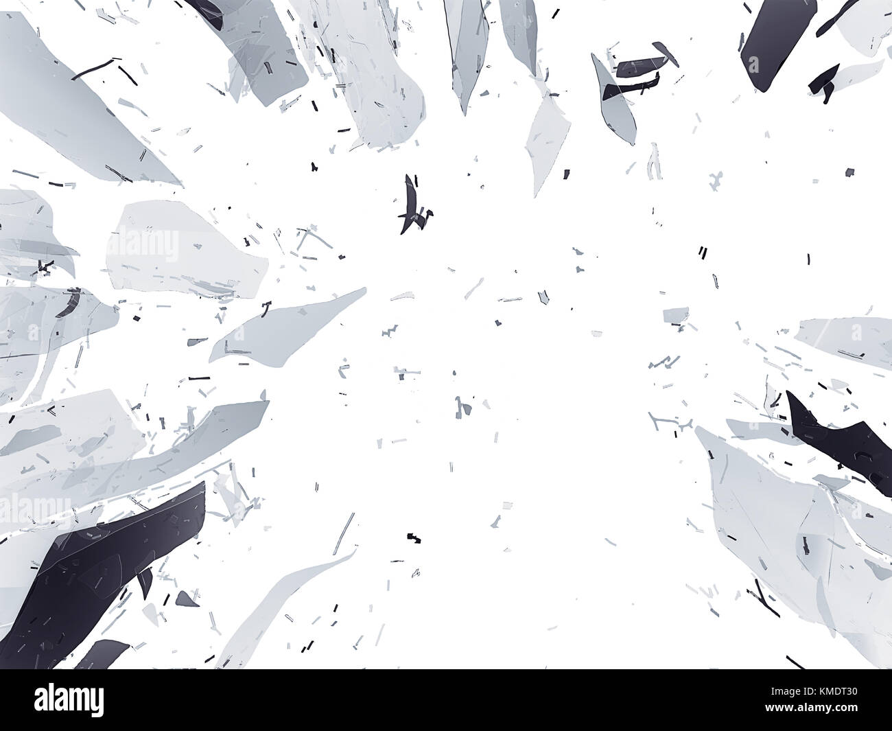 Pieces of destructed Shattered glass on white. Large resolution Stock ...