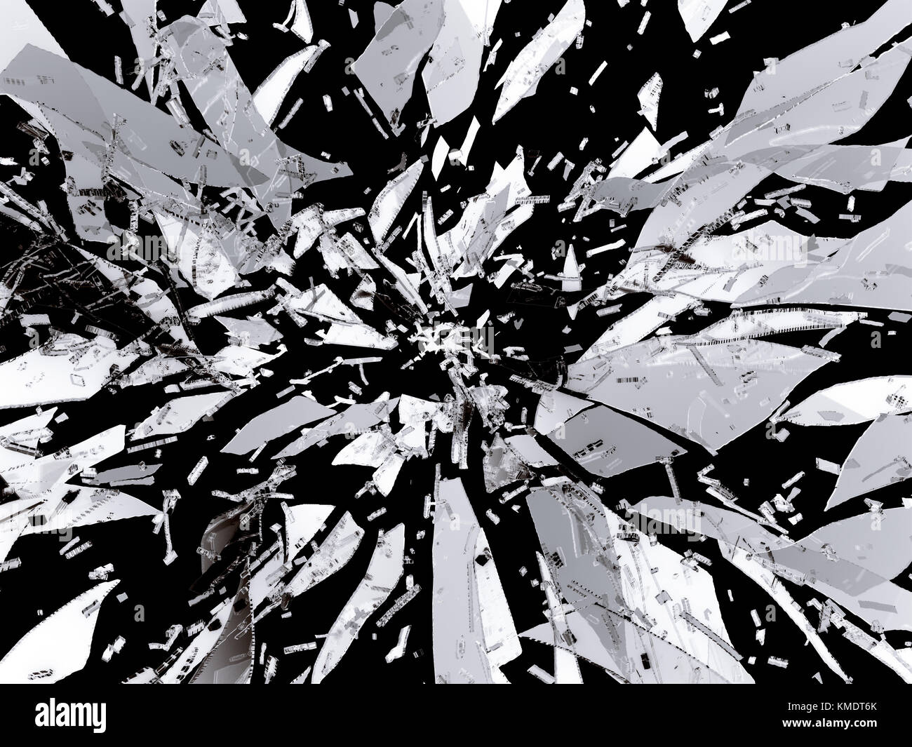 Splitted or Shattered glass isolated on black Stock Photo - Alamy