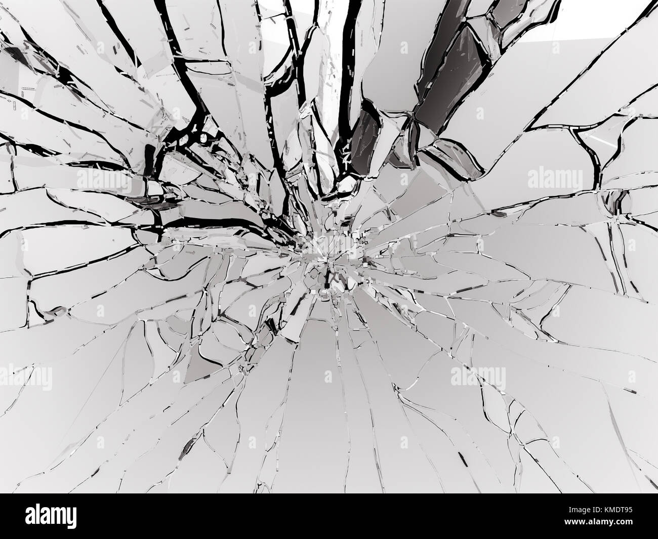 Destructed or Shattered black glass isolated over black Stock Photo - Alamy