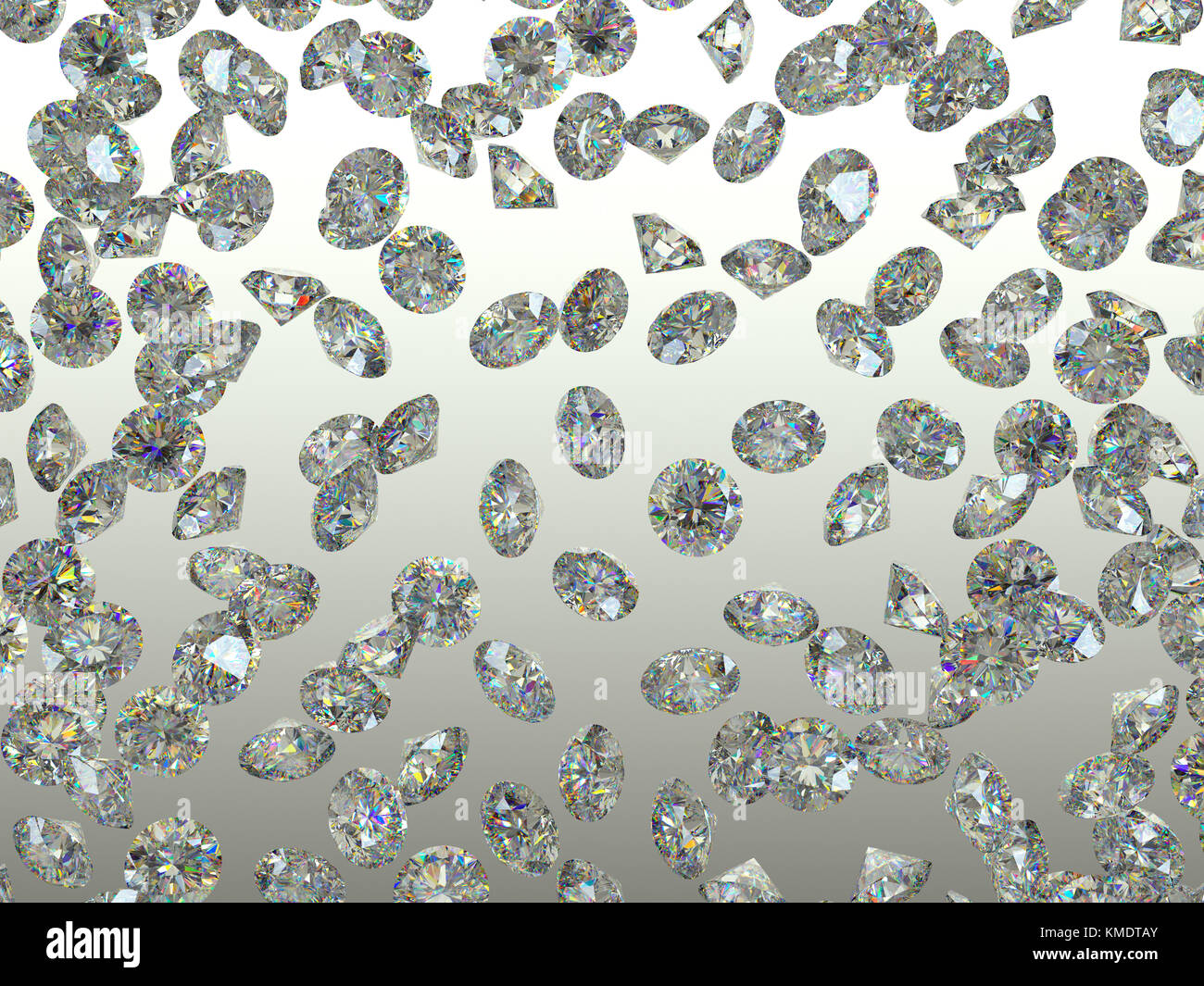 Large Gemstones scatter and fly away over gradient background 3d render ...