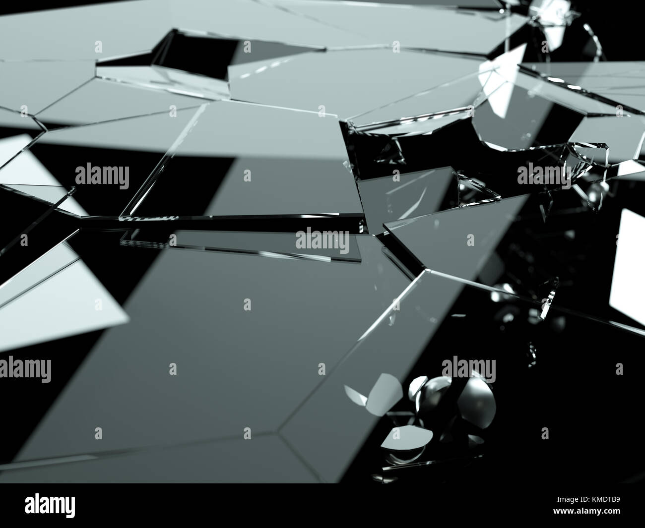 Pieces of destructed Shattered glass Stock Photo - Alamy