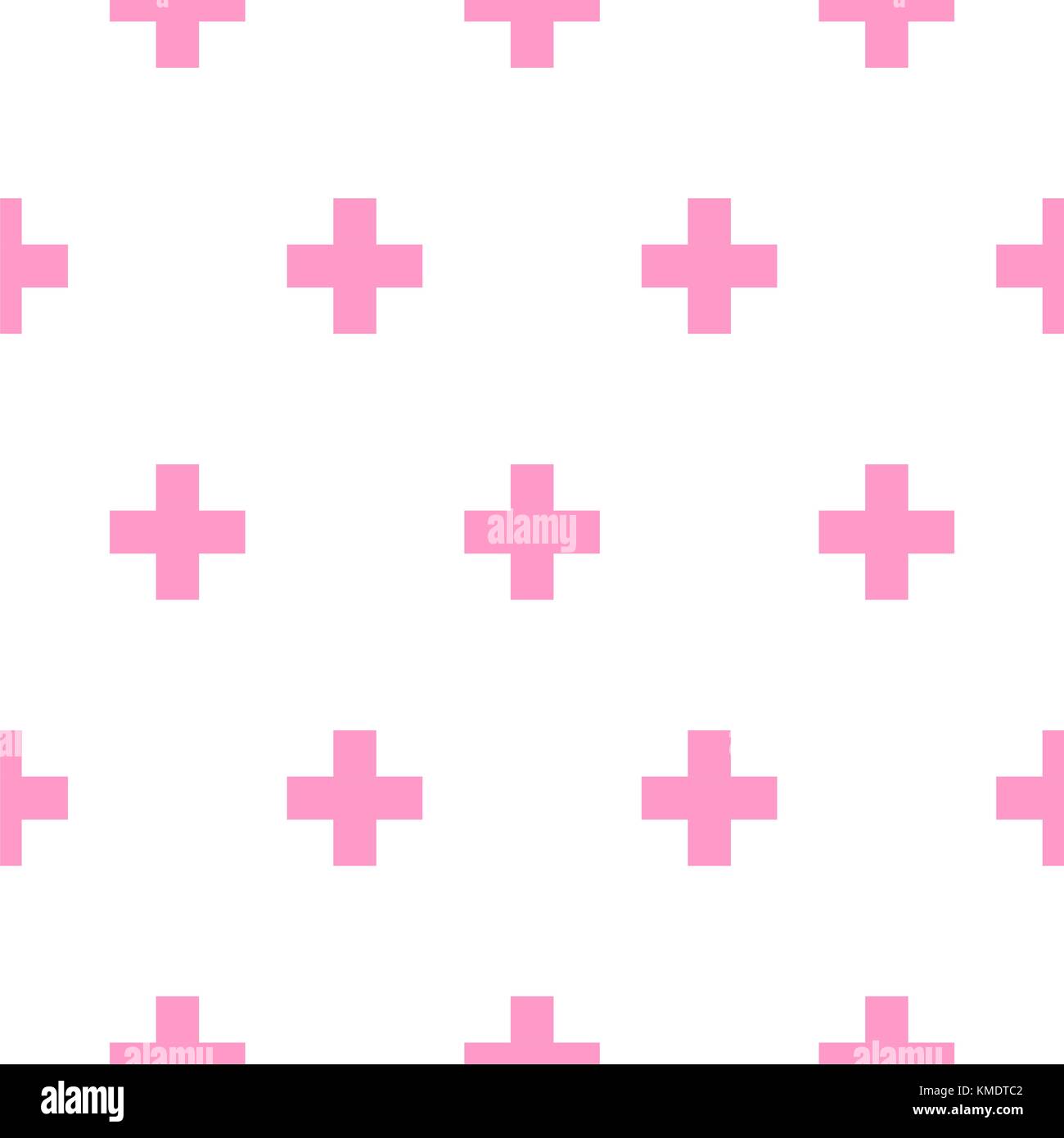 Cross pink and white simple baby scandinavian pattern Stock Vector ...