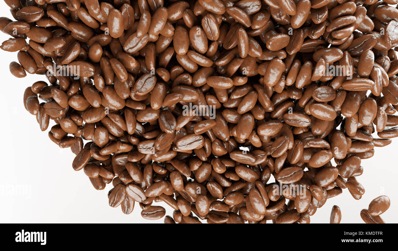 roasted coffee beans mix on white background Stock Photo - Alamy