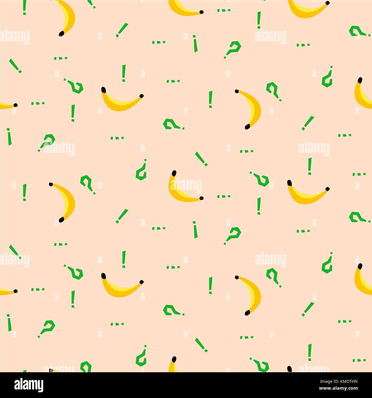 Banana and punctuation marks simple vetor seamless background. Textile ...