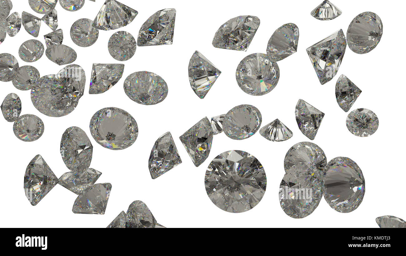 many Large Diamonds and gemstones isolated on white Stock Photo - Alamy