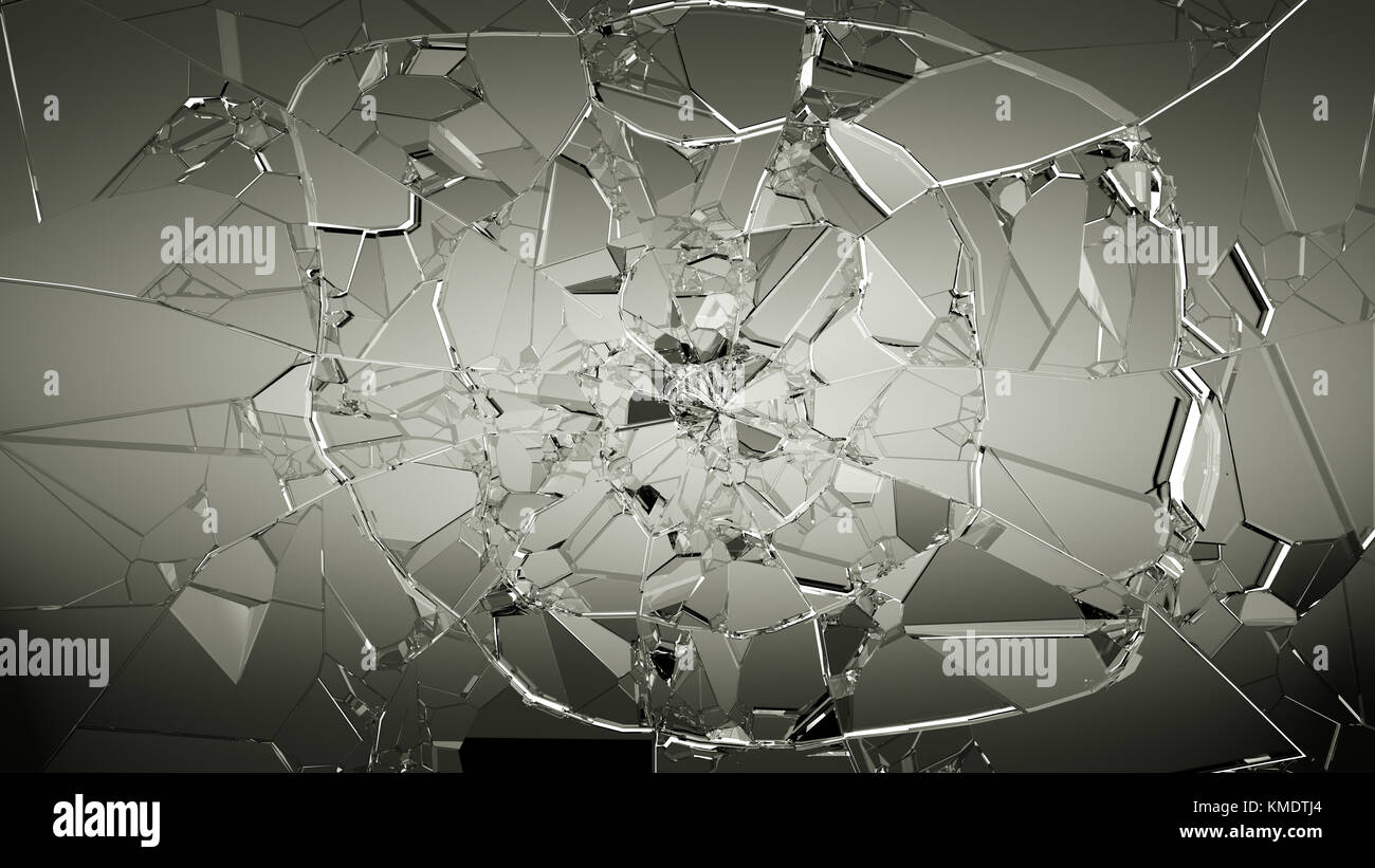 Pieces of cracked glass on white. Large resolution Stock Photo - Alamy