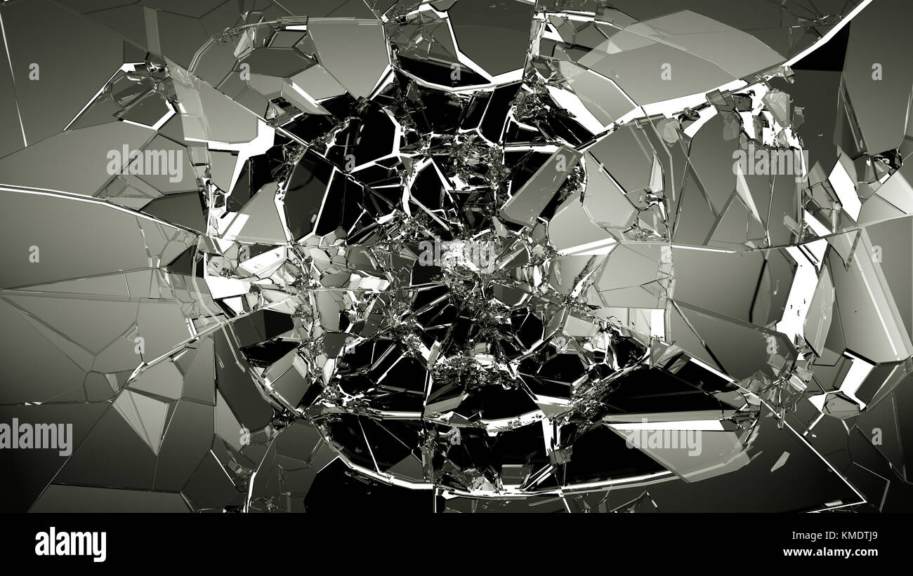 Pieces of splitted or cracked glass on white. Large resolution Stock ...