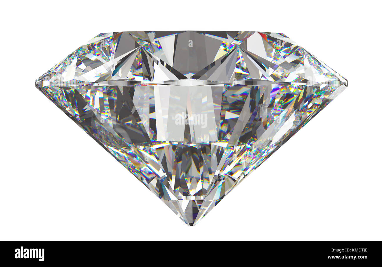 Side view of round diamond with isolated on white Stock Photo - Alamy