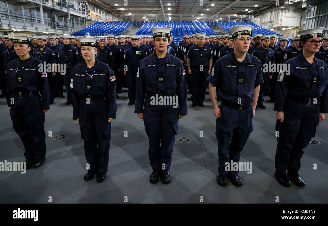EMBARGOED TO 0001 THURSDAY DECEMBER 7 Royal Navy ratings practice in ...