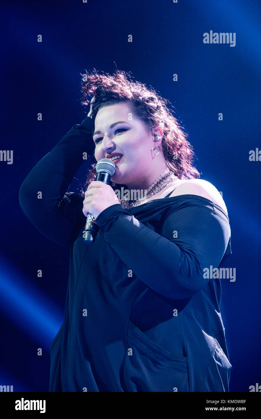 The German singer and songwriter Anna Naklab performs a live concert at ...
