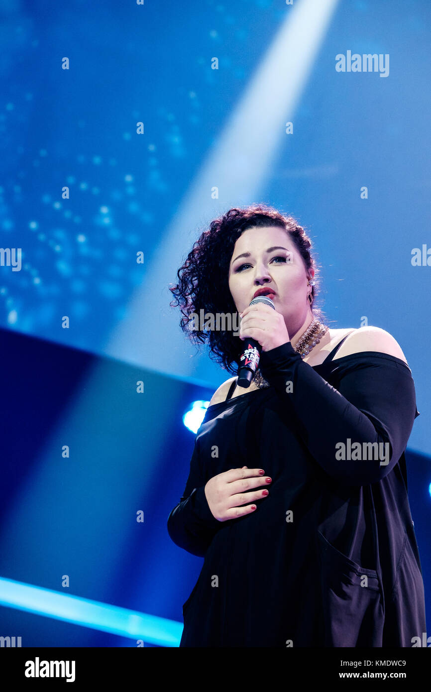 The German singer and songwriter Anna Naklab performs a live concert at ...