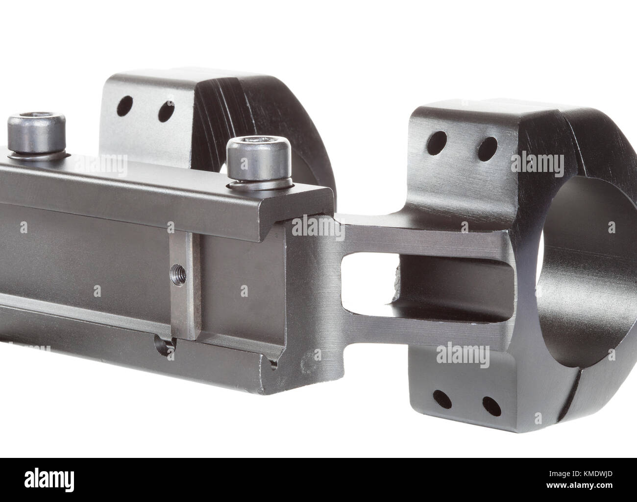 Side view of the front ring and lug on a rifle scope mount Stock Photo ...