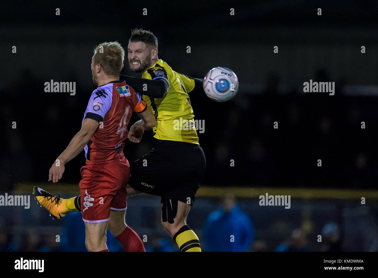 Simon Ainge (Captain)(Harrogate Town) challenges Ryan Croasdale ...