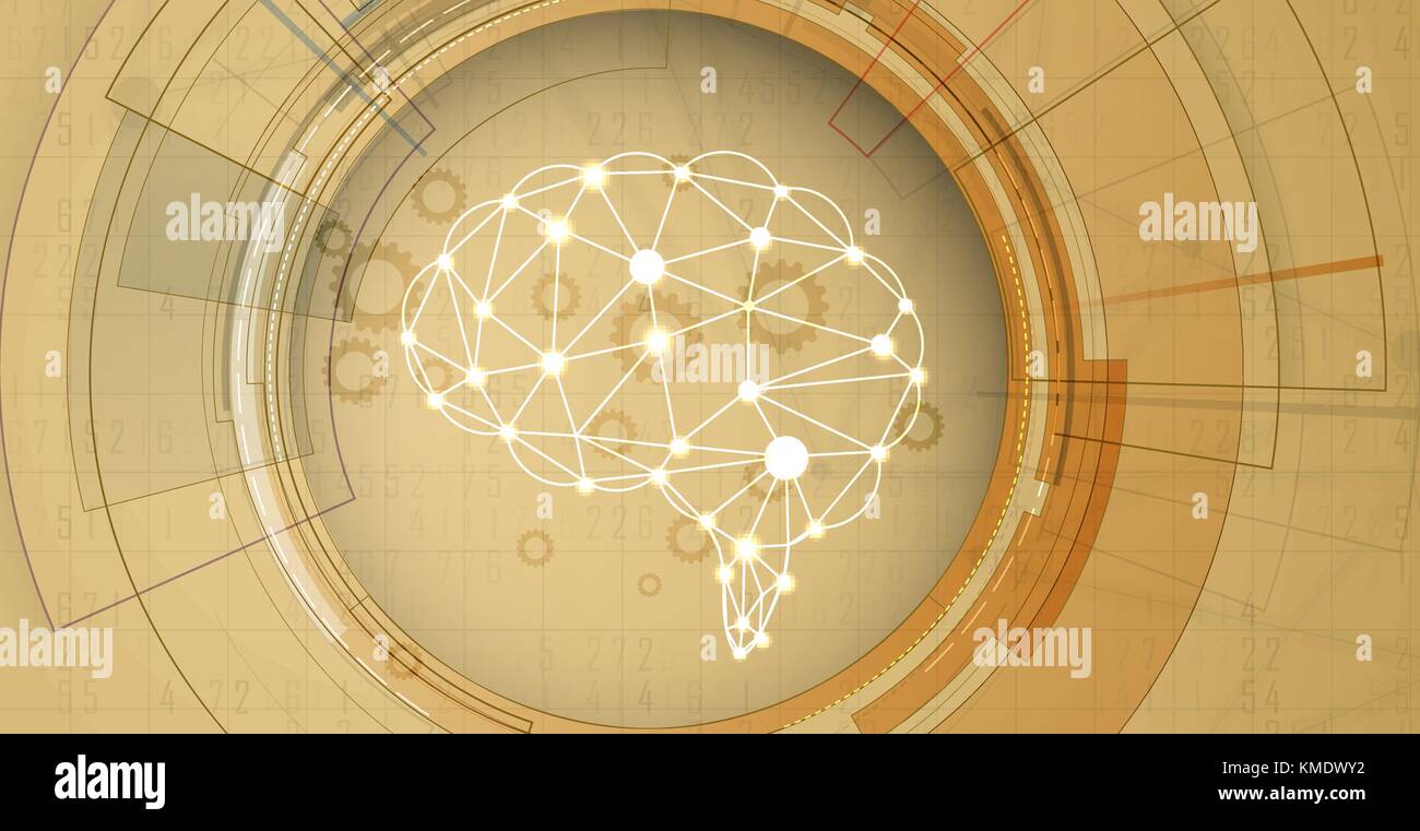 Abstract Artificial intelligence. Technology web background. Virtual ...