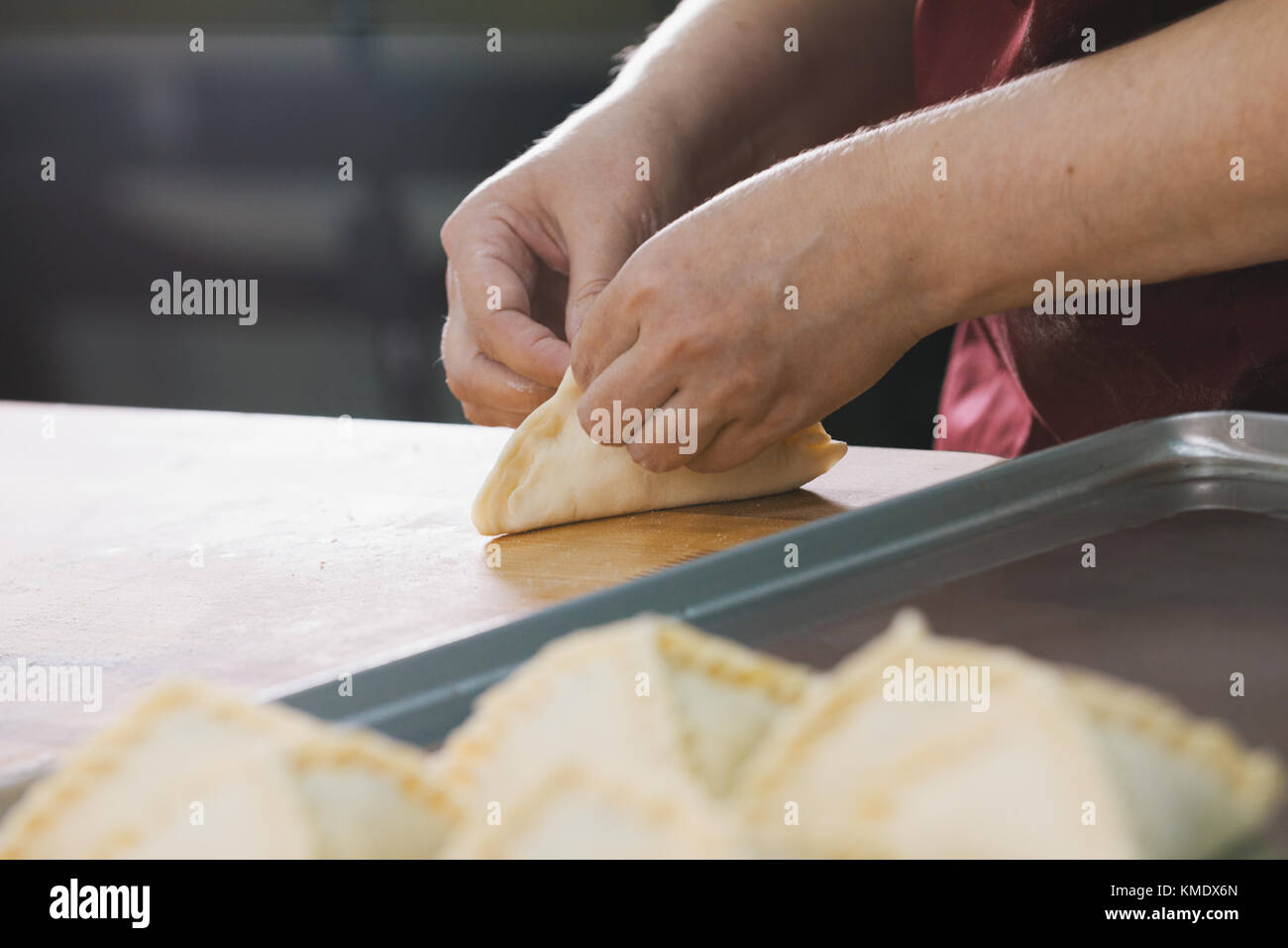 Raw pie made by hands Stock Photo - Alamy