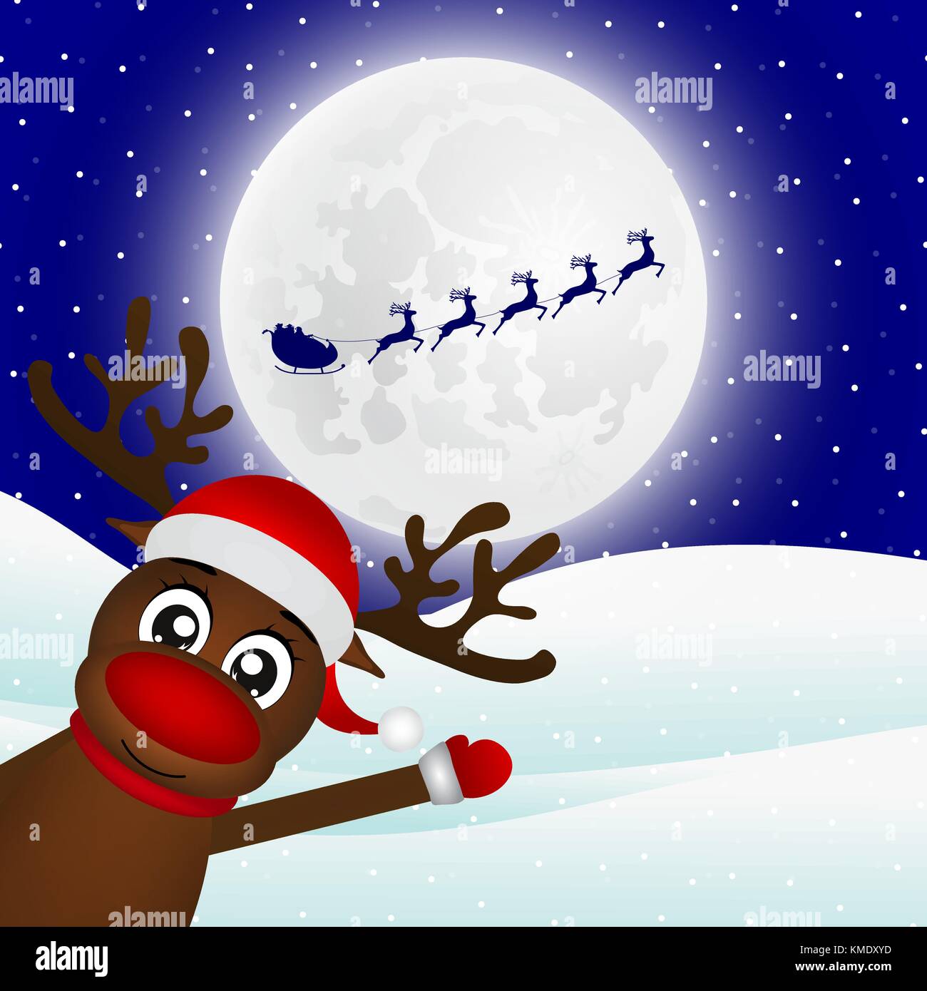 Reindeer santa claus christmas Stock Vector Images - Alamy