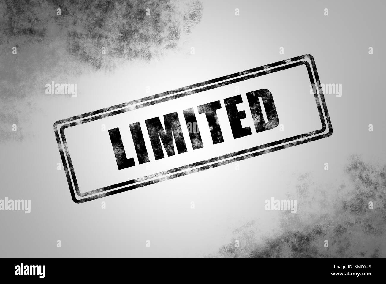 Illustrative black limited stamp with black frame, on grunge background ...