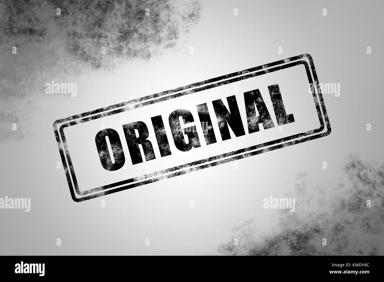 Illustrative black original stamp with black frame, on grunge ...