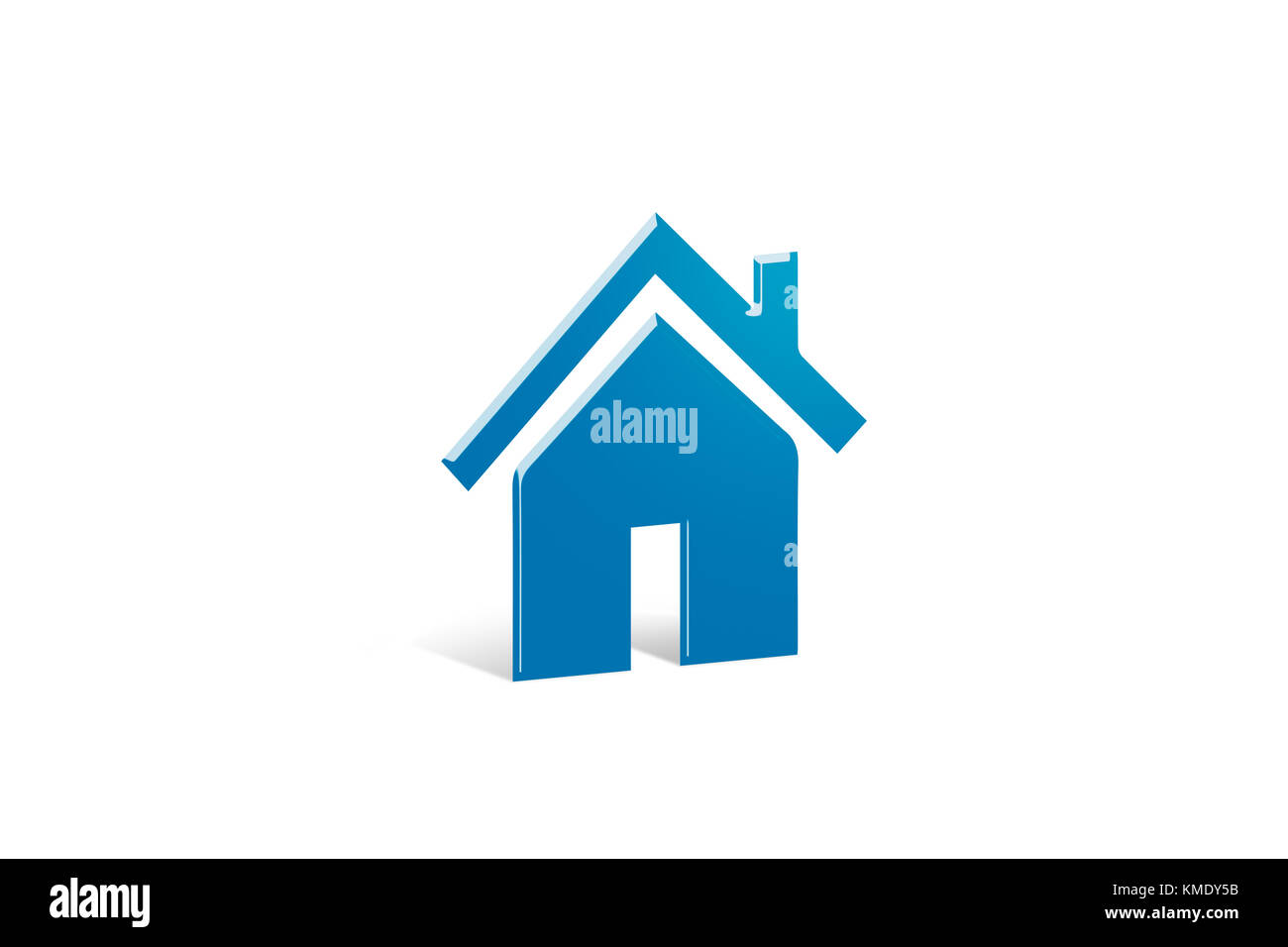 Illustrative blue house icon, isolated on white background Stock Photo ...