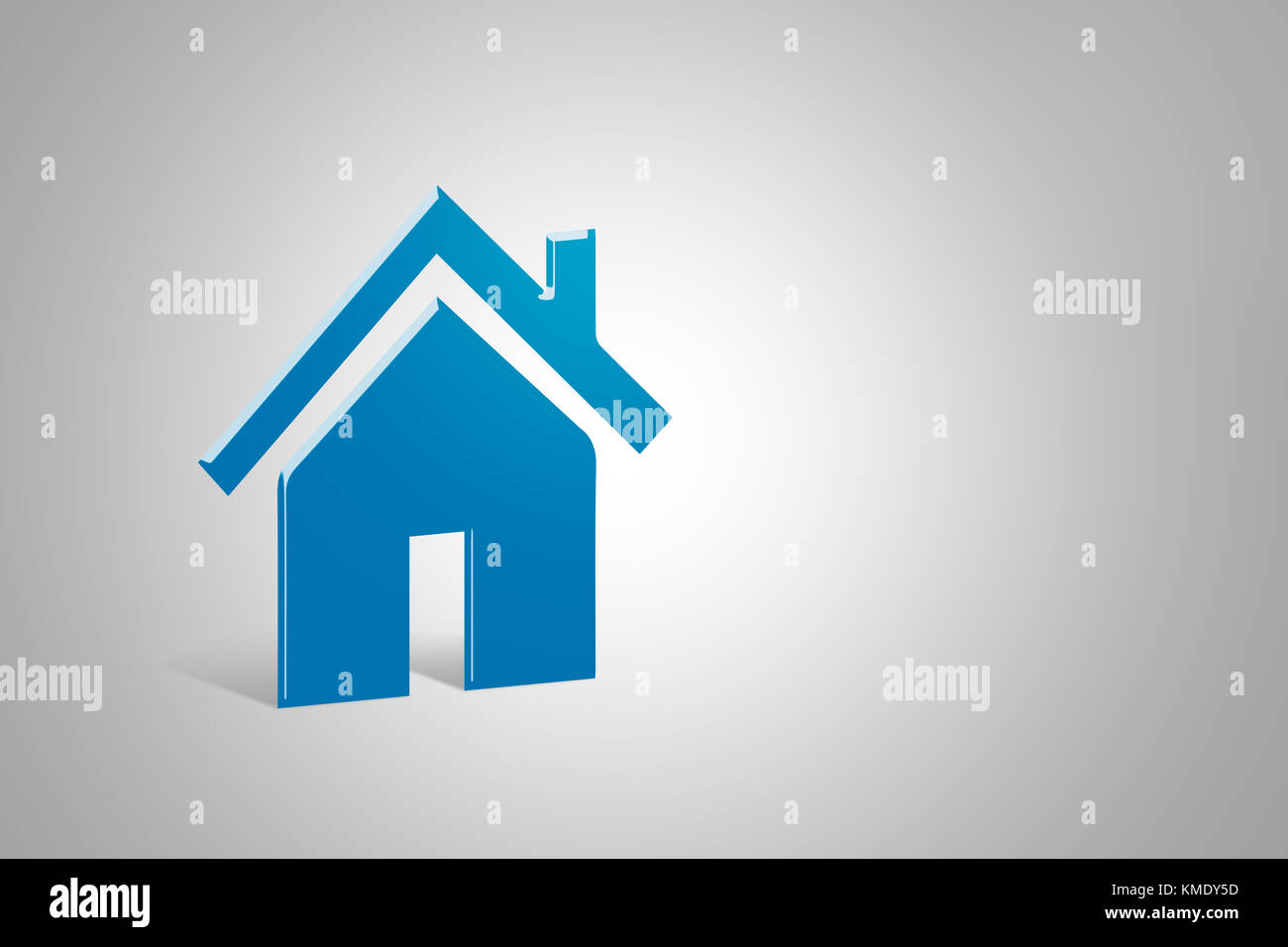 Illustrative blue house icon, isolated on white background Stock Photo ...