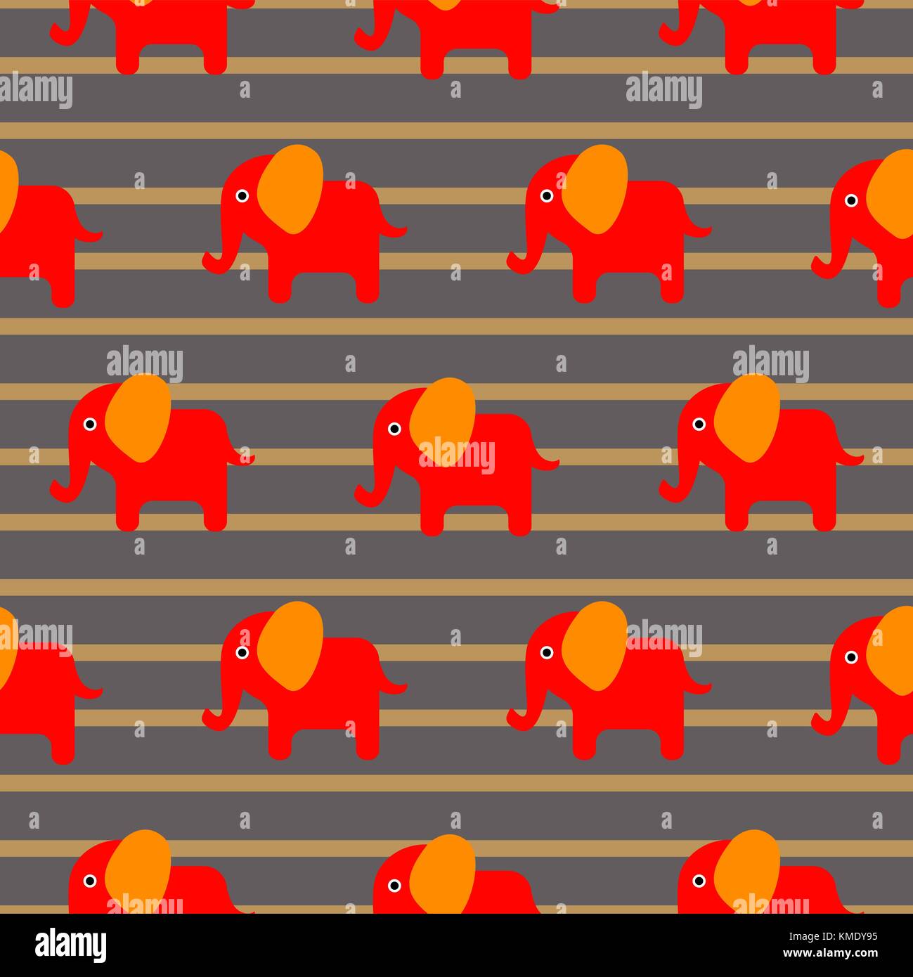 Cute elephant cartoon neon green baby seamless pattern Stock Vector ...