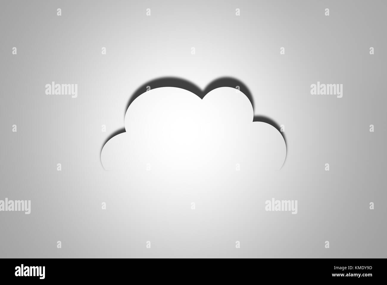 Paper cutting design art with cloud icon figure on white Stock Photo ...