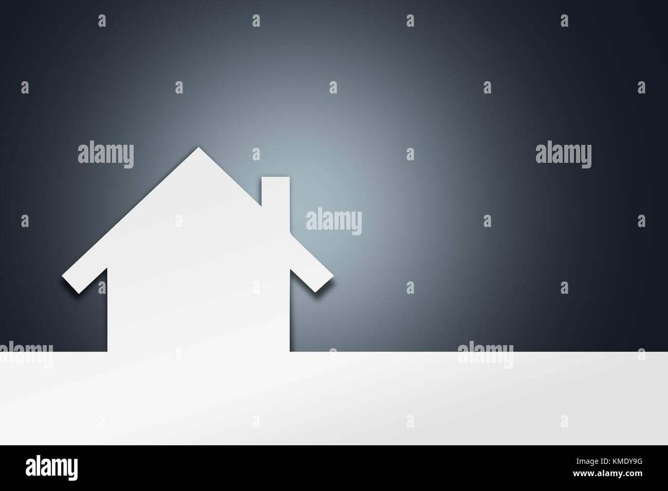 Paper cutting design art with house icon figure Stock Photo - Alamy