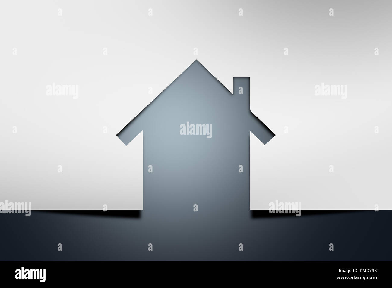 Paper cutting design art with house icon figure Stock Photo - Alamy