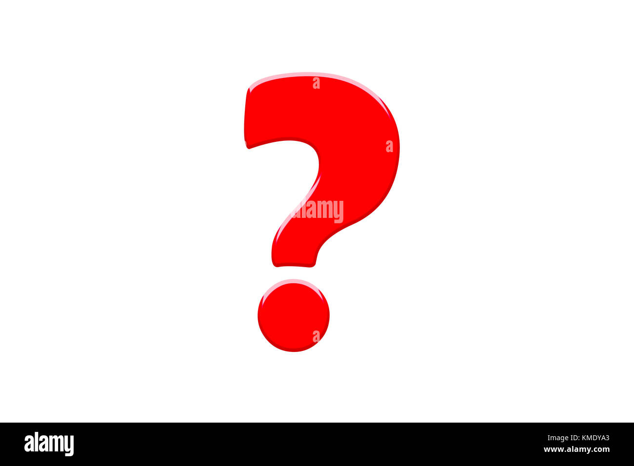 Illustrative red question mark, isolated on white background Stock ...