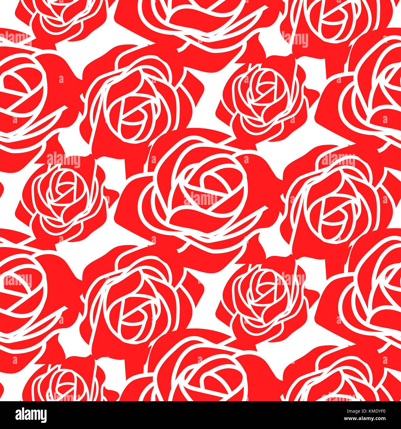 Red roses stencil vector seamless pattern Stock Vector Image & Art - Alamy