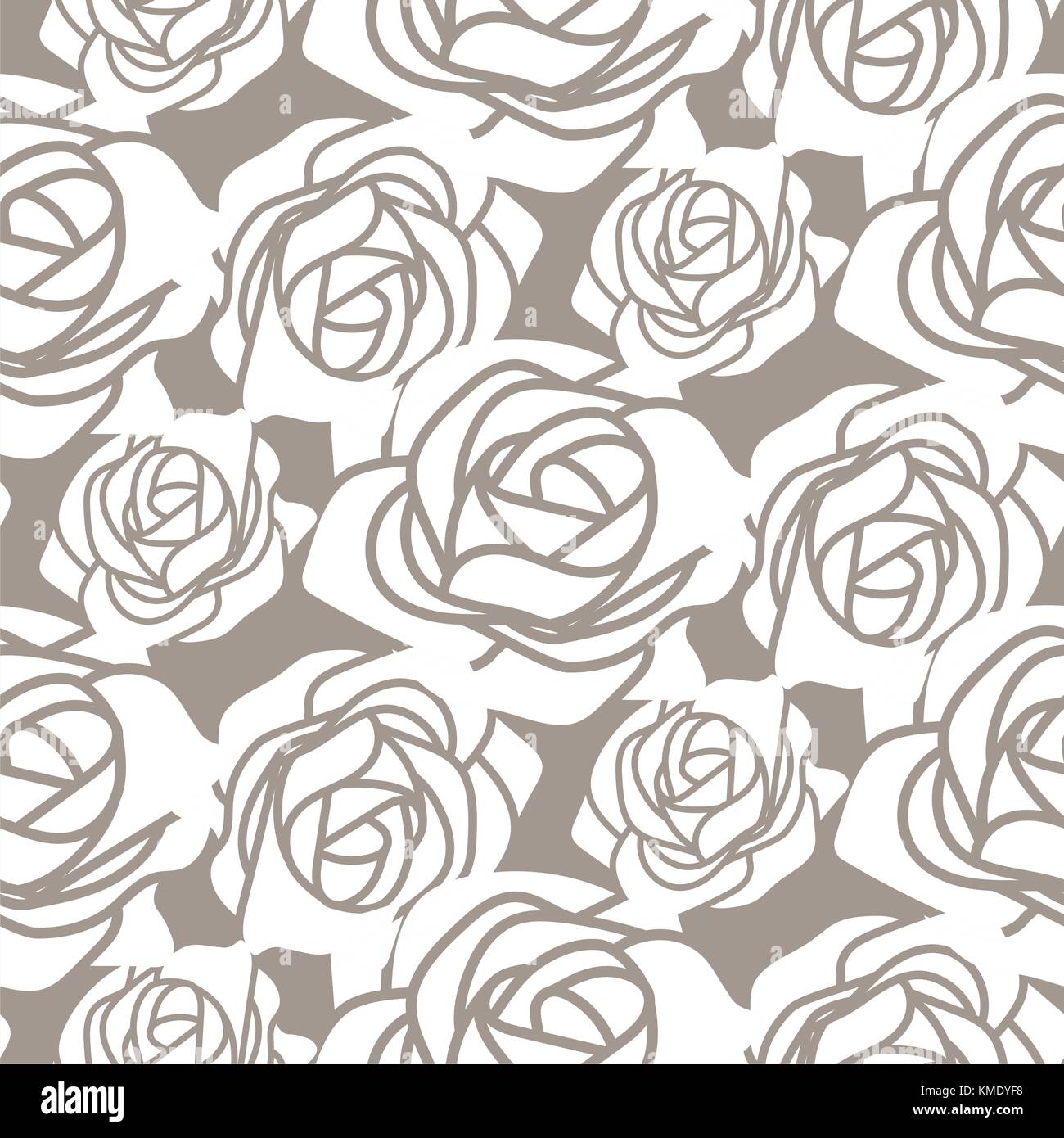 White bold roses stencil vector seamless pattern Stock Vector Image & Art - Alamy