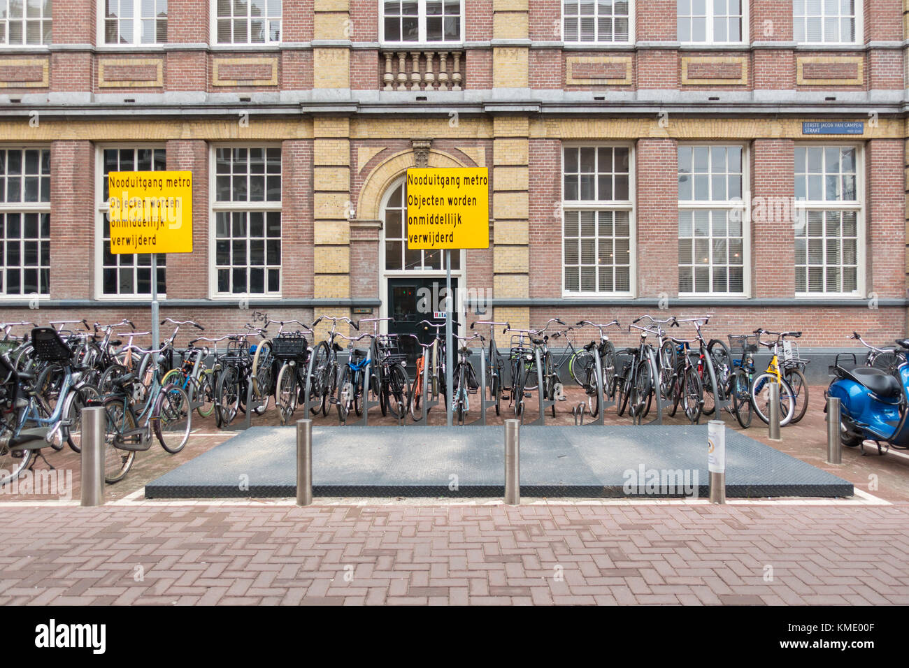 Subway emergency exit at Eerste Jacob van Campen straat in Amsterdam ...
