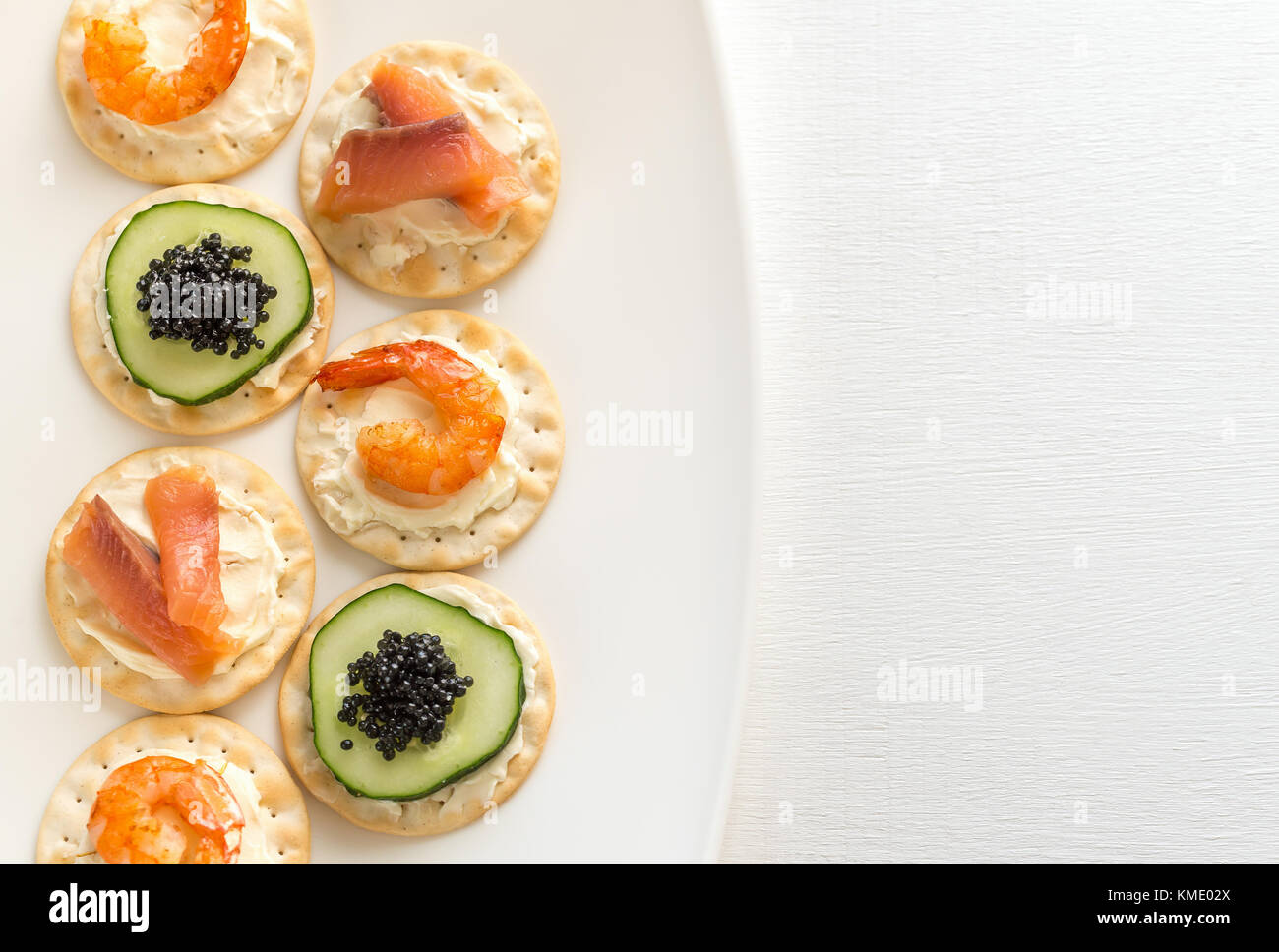 Canape with seafood Stock Photo - Alamy