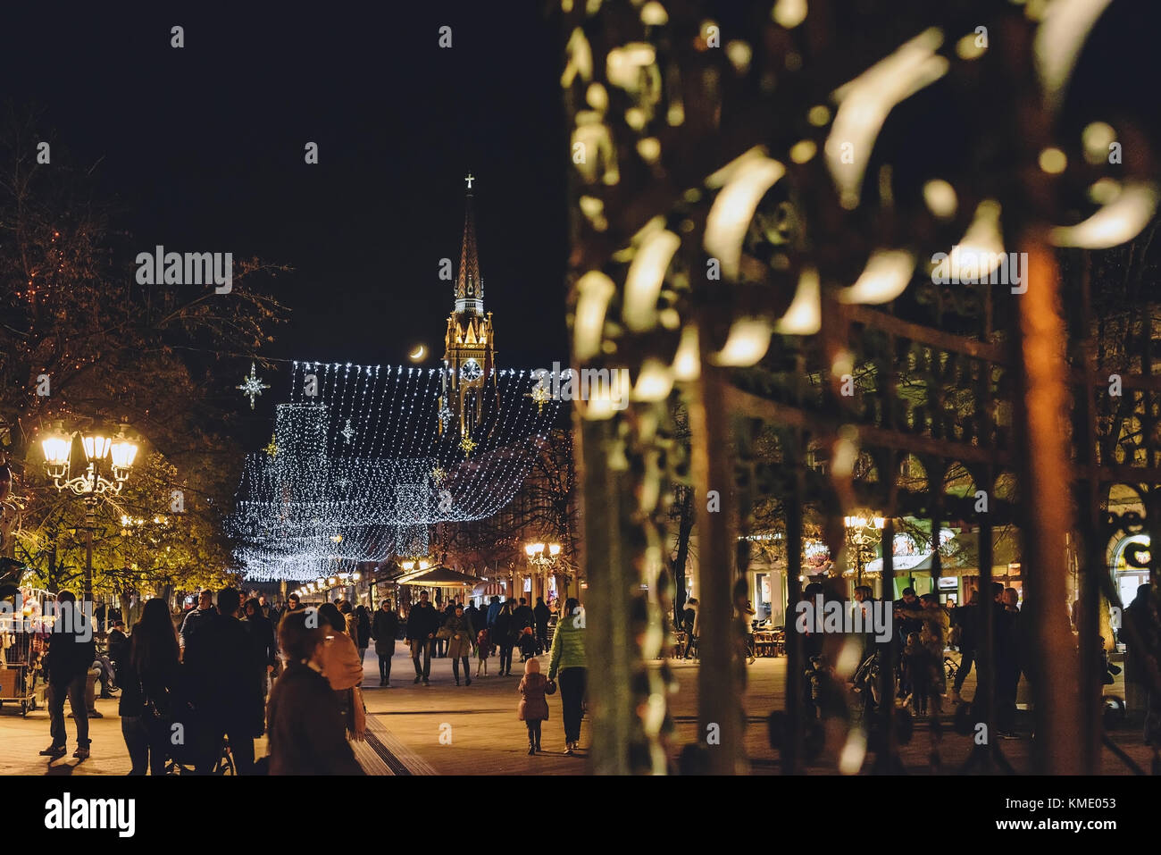 Name of Mary Church and Freedom Square in Novi Sad Stock Photo - Alamy