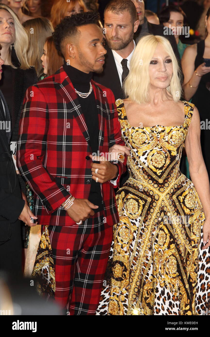 London, UK. Lewis Hamilton and Donatella Versace at The Fashion Awards ...