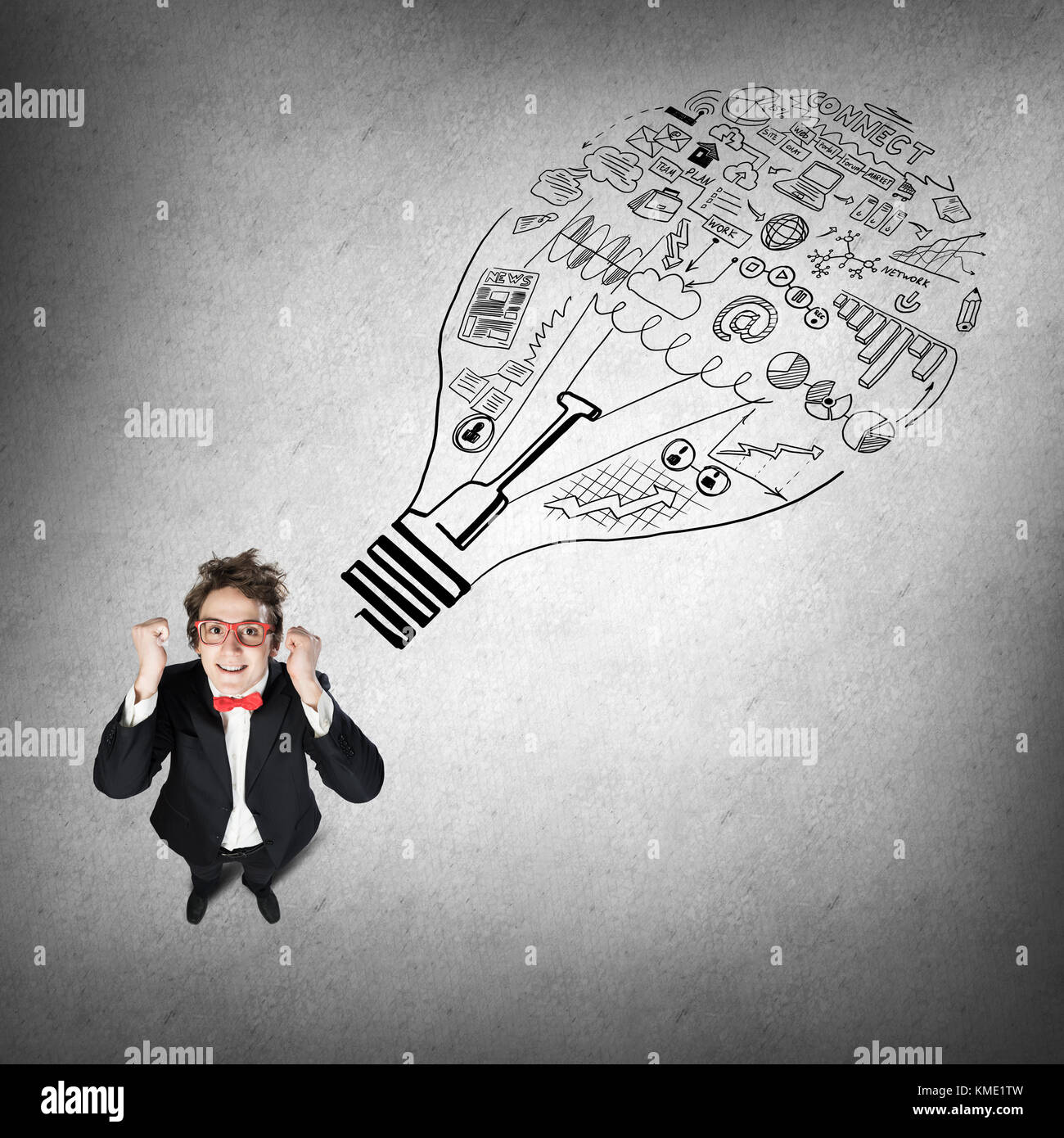 Funny perspective man Stock Photo - Alamy