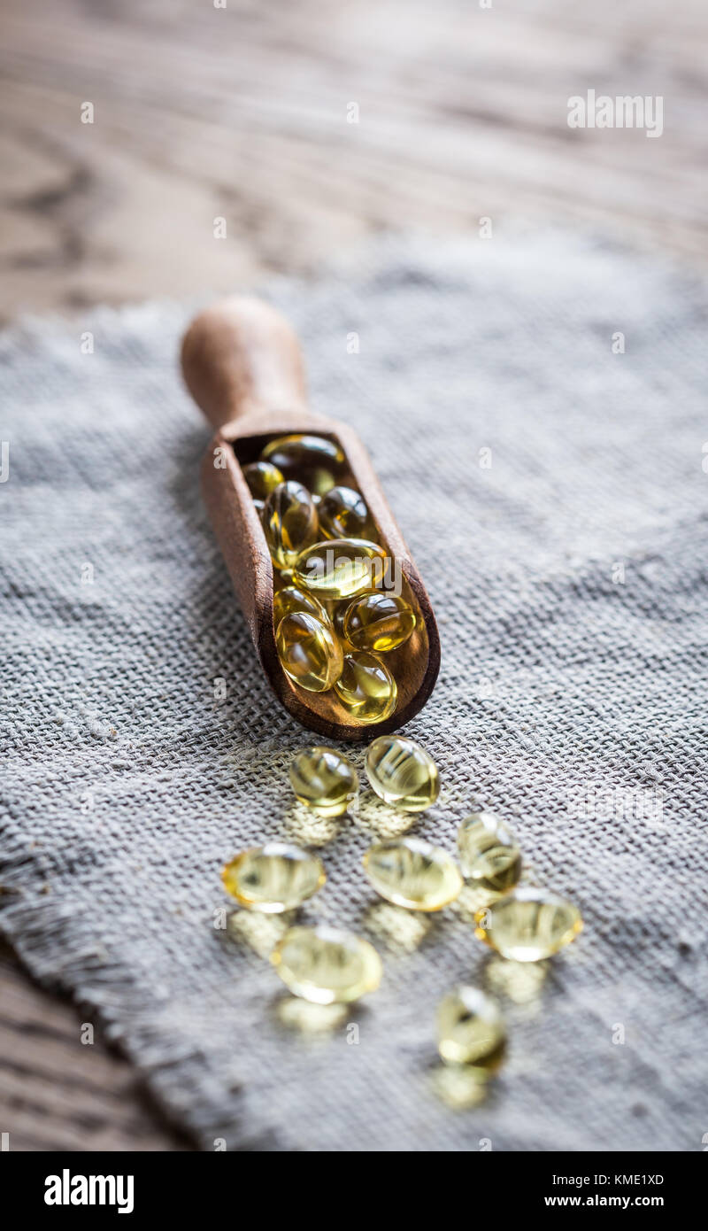 Omega-3 capsules under the glass dome Stock Photo - Alamy