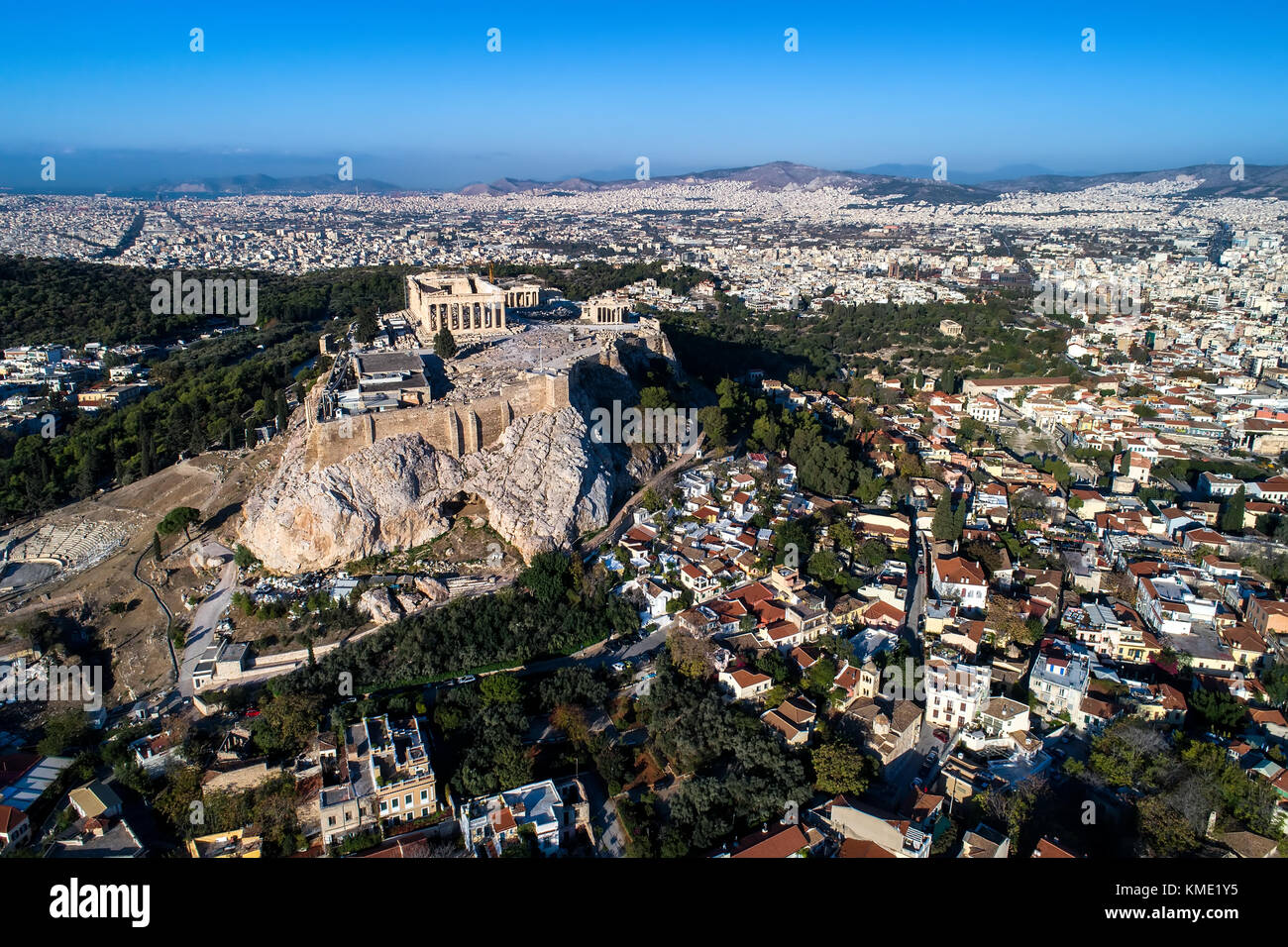 Aerial view of Parthenon and Acropolis in Athens,Greece Stock Photo - Alamy