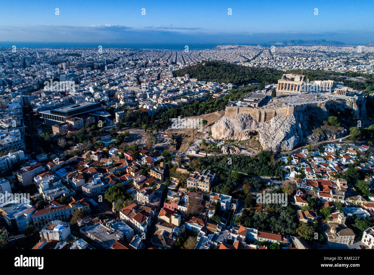 Aerial view of Parthenon and Acropolis in Athens,Greece Stock Photo - Alamy