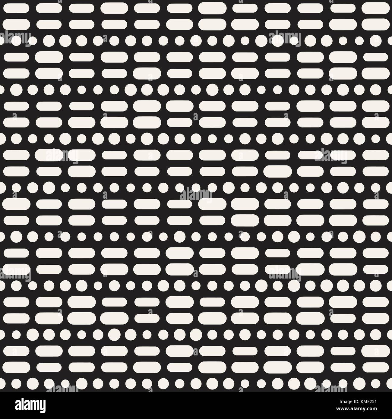 Black and White Irregular Rounded Dashed Lines Pattern. Modern Abstract ...