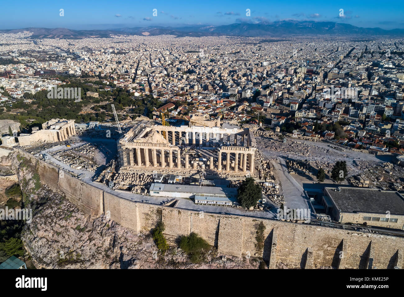 Aerial view of Parthenon and Acropolis in Athens,Greece Stock Photo - Alamy