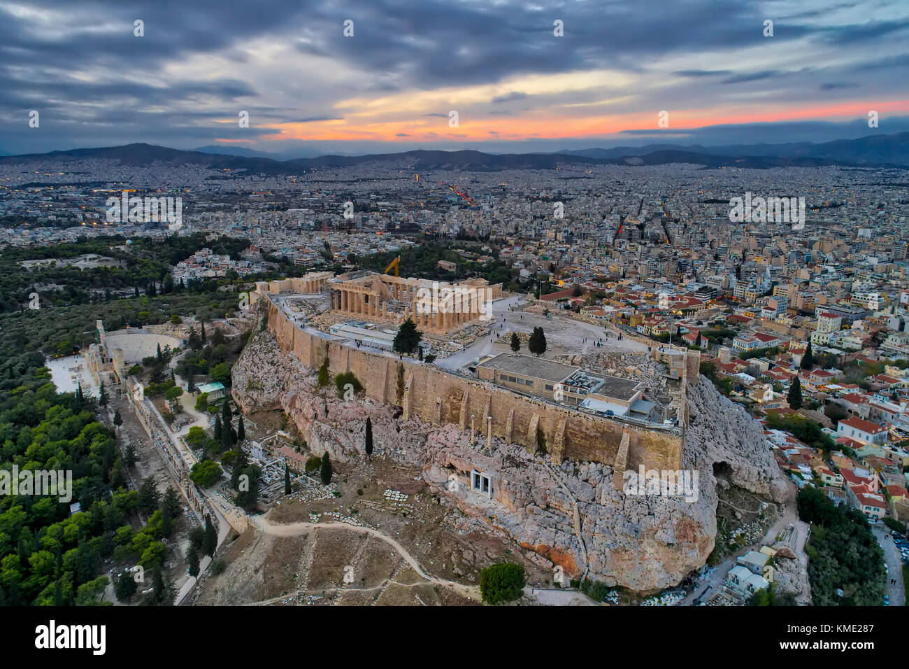 Aerial view of Parthenon and Acropolis in Athens,Greece Stock Photo - Alamy